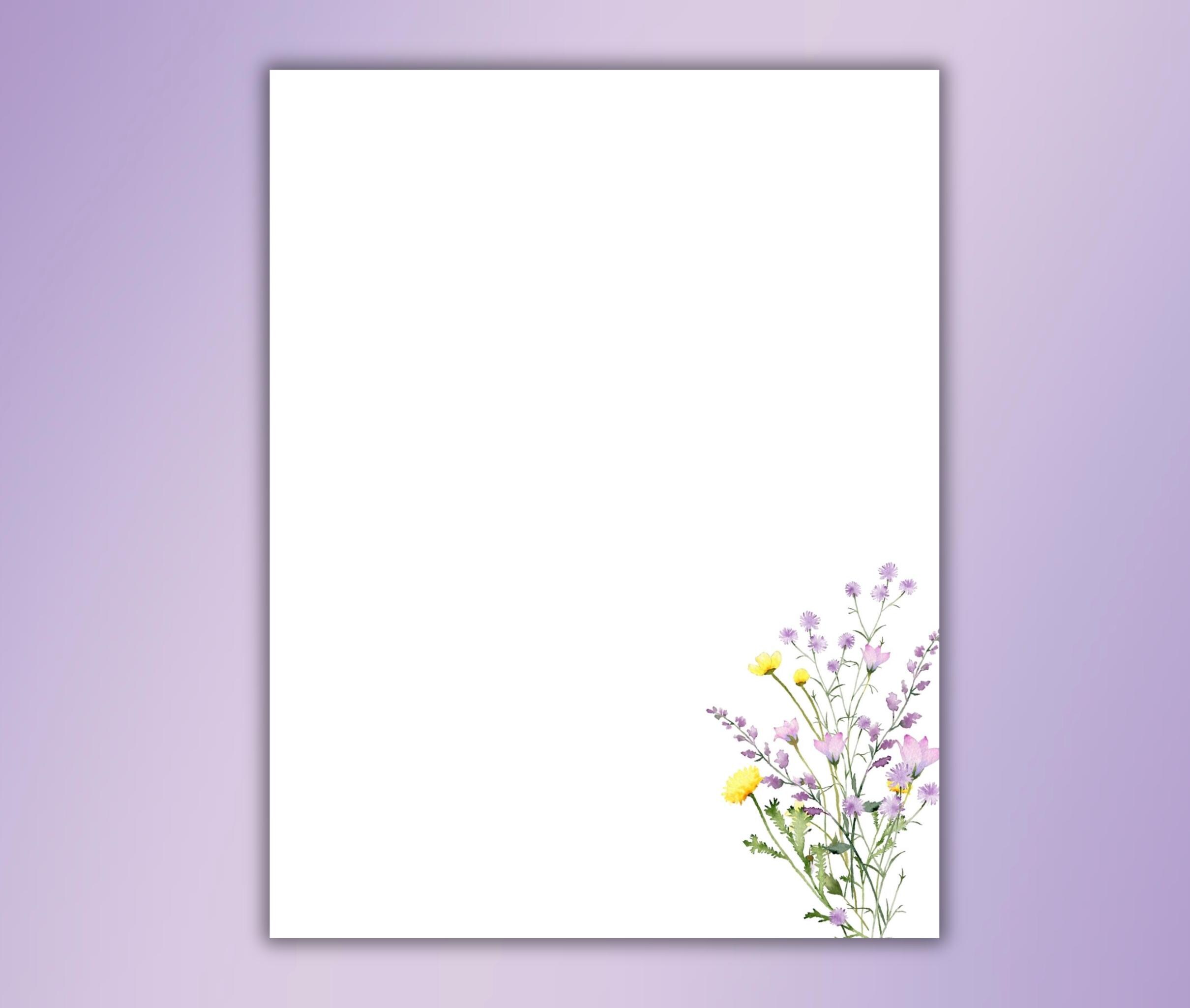 Wildflower Writing Set,flower Printable Stationery,writing Paper Letter ...
