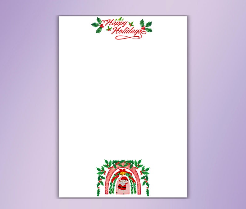 Santa Claus Printable Christmas Stationery-happy Holiday Stationary ...