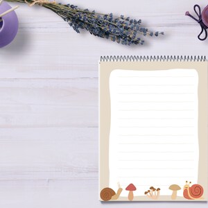 Snail Mail Stationery-snail With Mushrooms Printable Stationery-digital ...