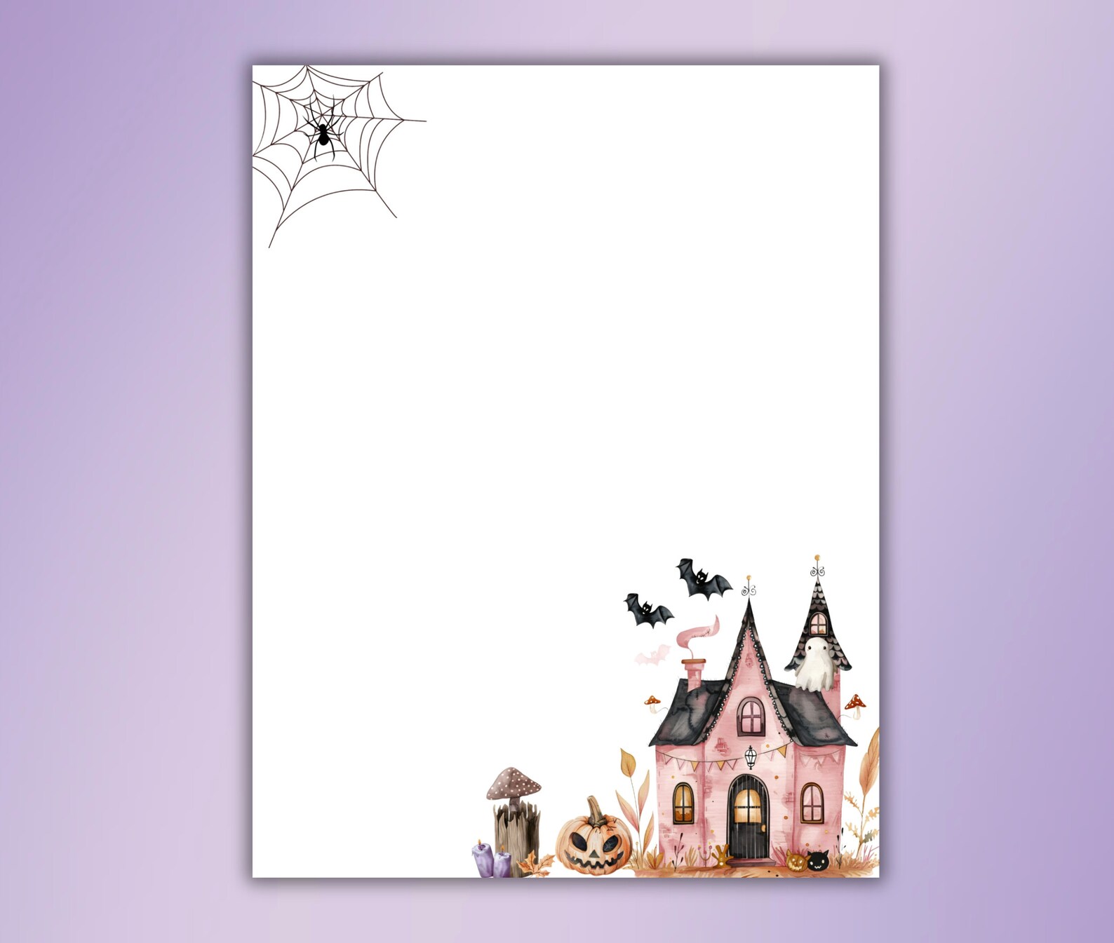 Halloween Letters-halloween Printable Stationery Set-cute Ghost Writing ...