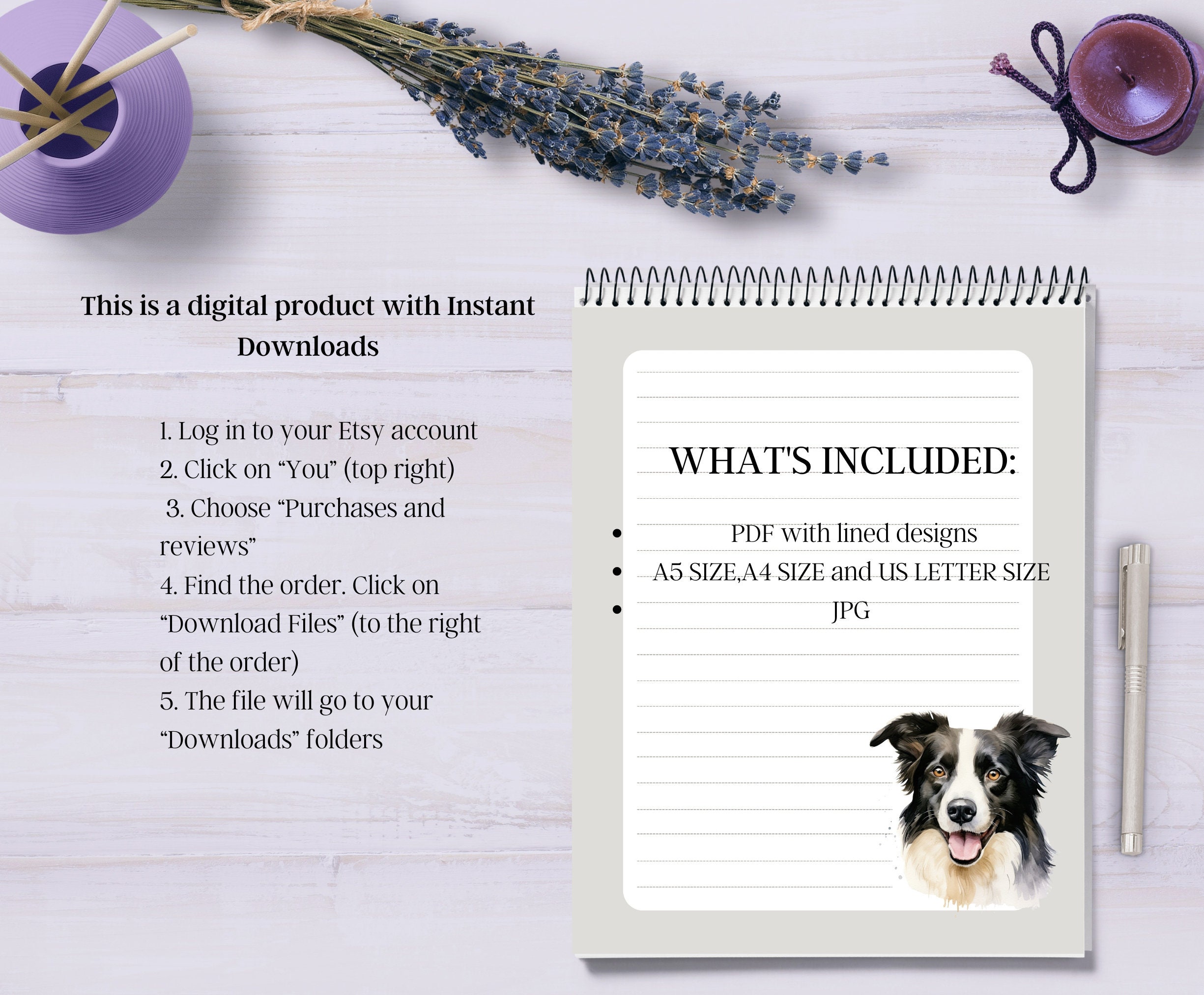 Dog Printable Stationery-6 Designs Stationery Set-writing Paper Set ...