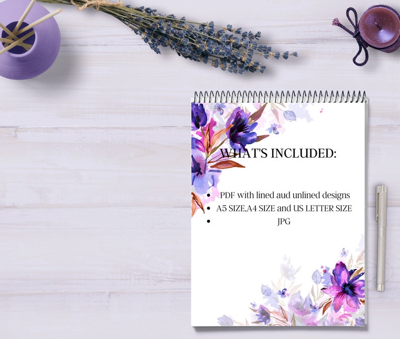 Printable Stationary,floral Flower Printable Stationery,writing Paper ...