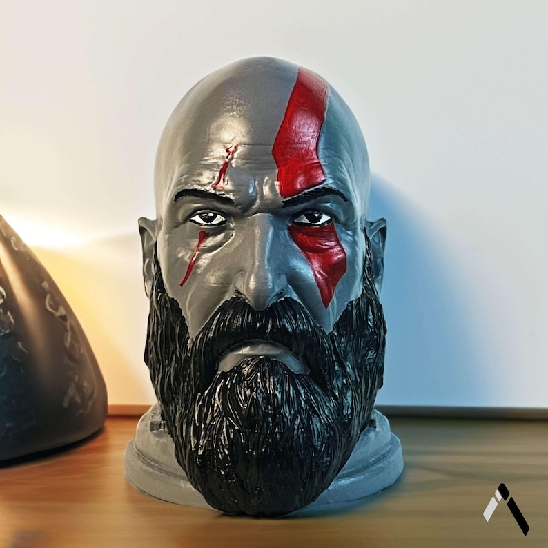 Kratos Bust Statue: God of War Collectible Decor - Etsy
