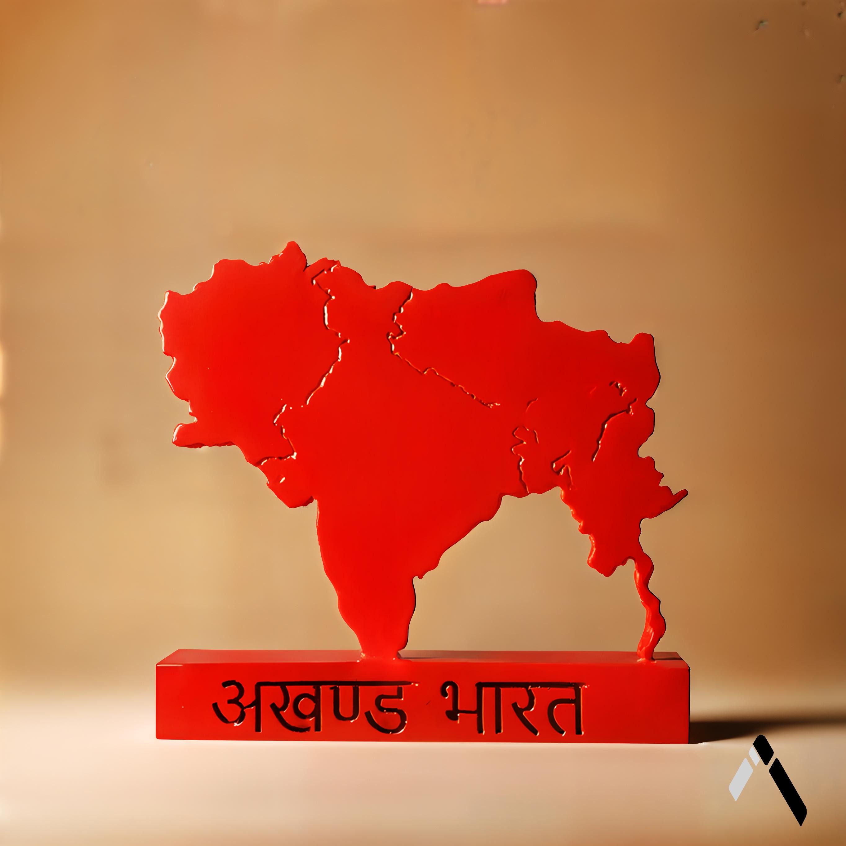 Akhand Bharat Map Sculpture: India-inspired Resin Tabletop Decor - Etsy