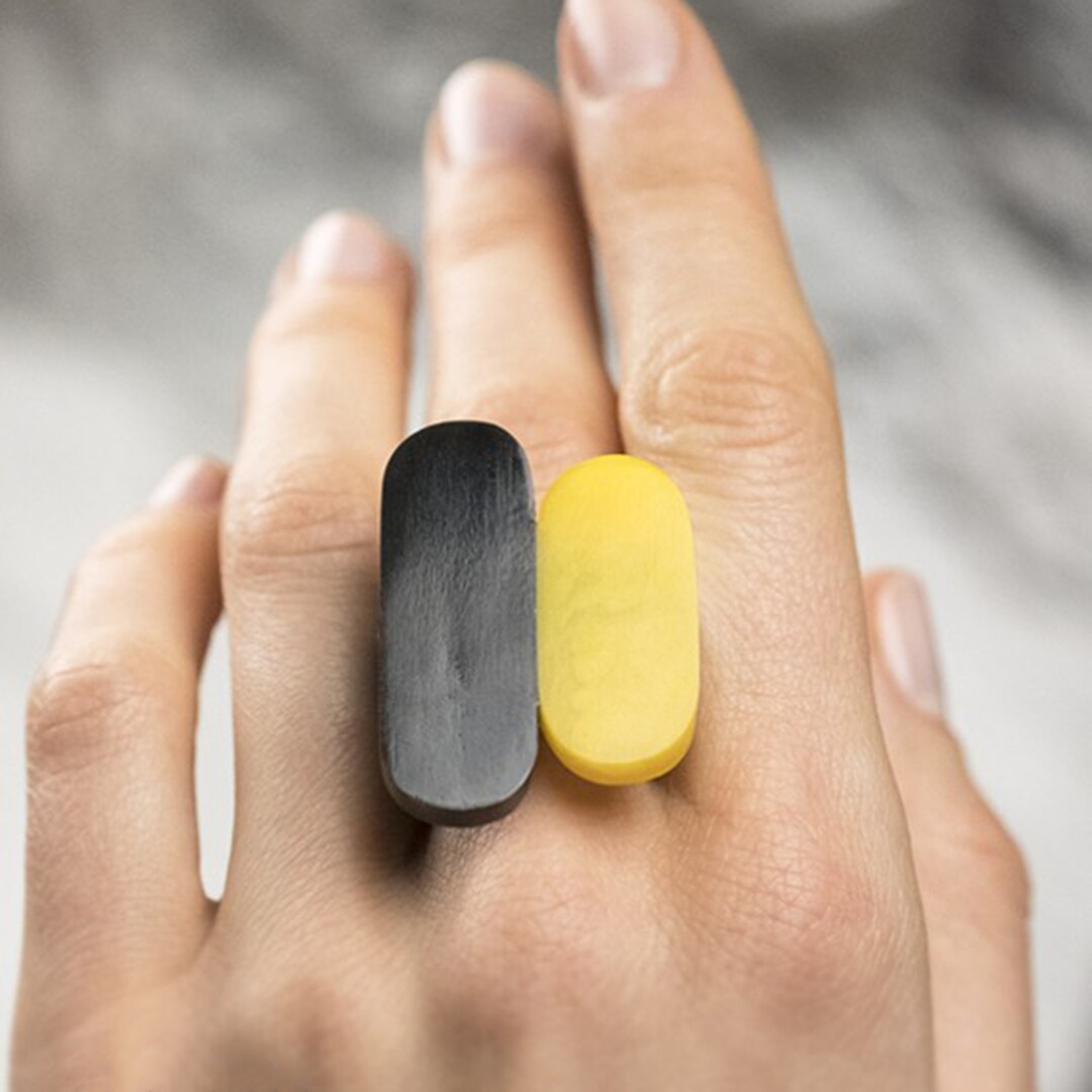 Buffalo Horn Ring Big Ring Geometric Ring Statement Ring - Etsy