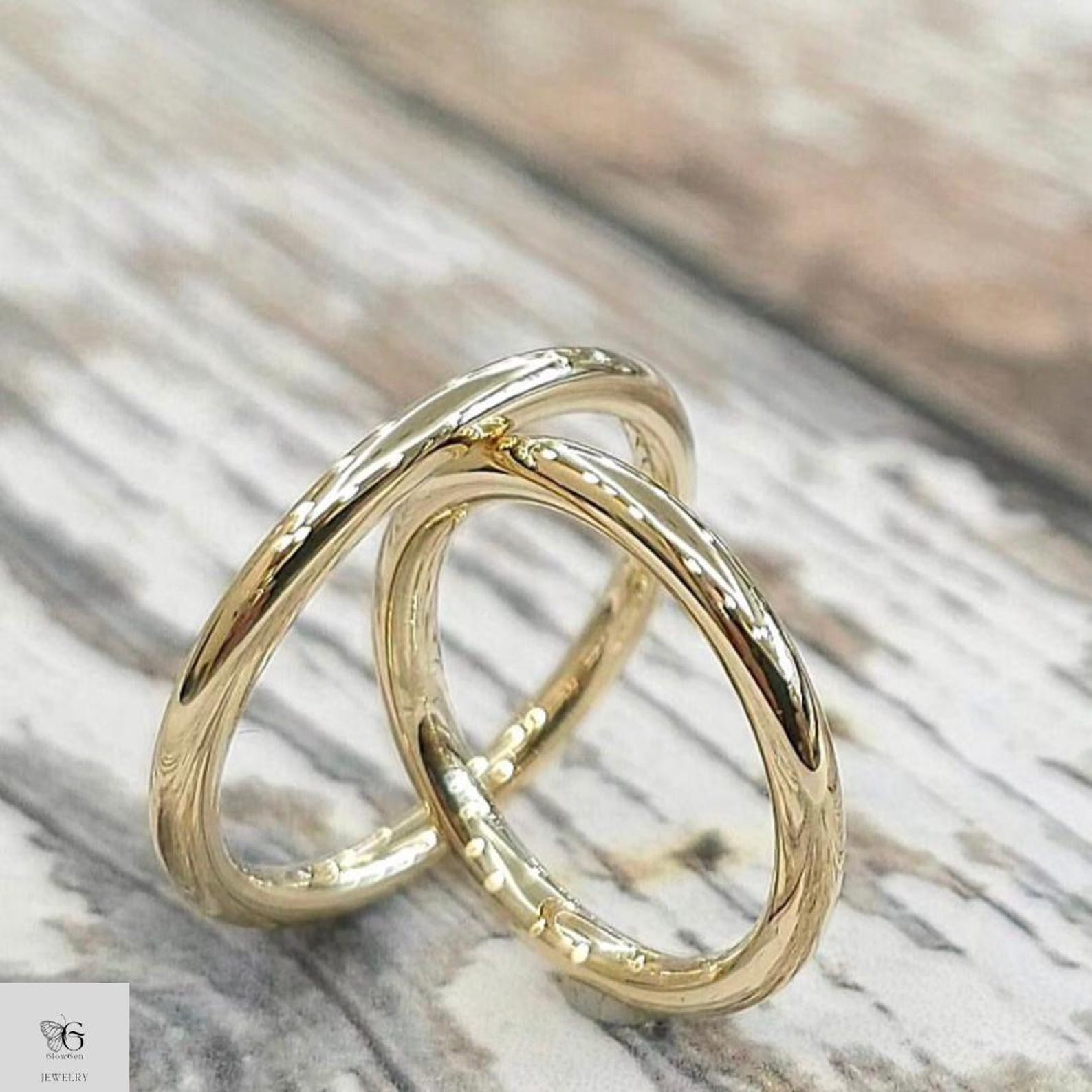 14K Solid Gold Wedding Bands, 1mm-2mm-3mm-4mm-5mm-6mm-8mm Promise Ring, Gift for Girlfriend ...