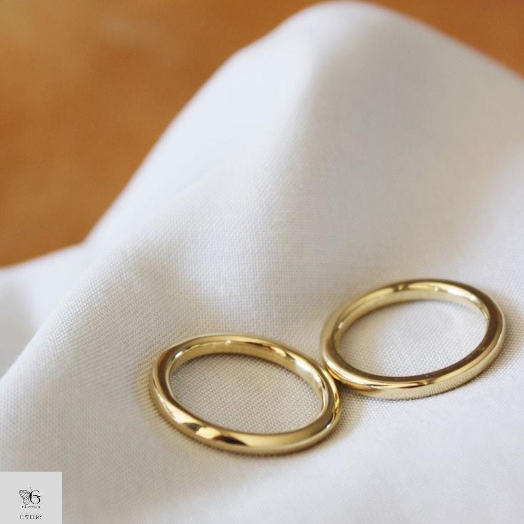 14K Solid Gold Wedding Bands, 1mm-2mm-3mm-4mm-5mm-6mm-8mm Promise Ring, Gift for Girlfriend ...