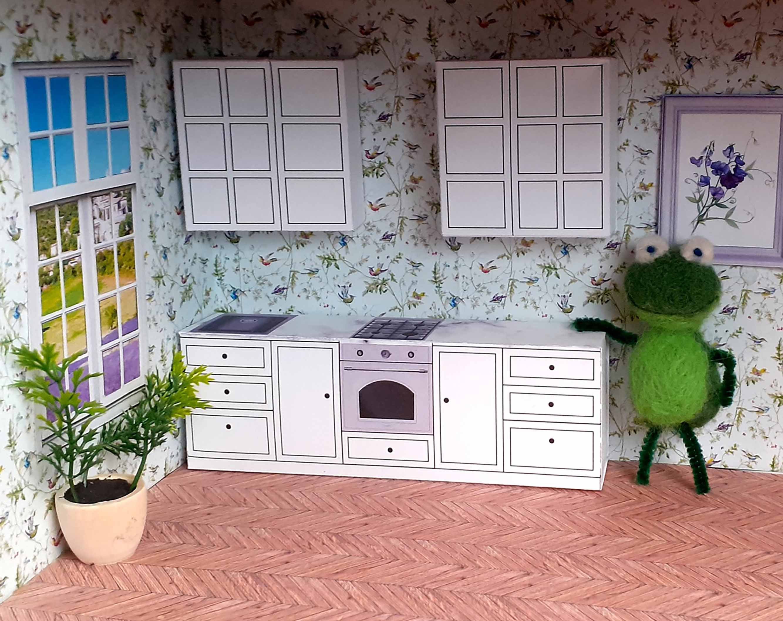 DIY the White Toy Kitchen Made of Paper. Scale 1:14. Patterns and Video ...