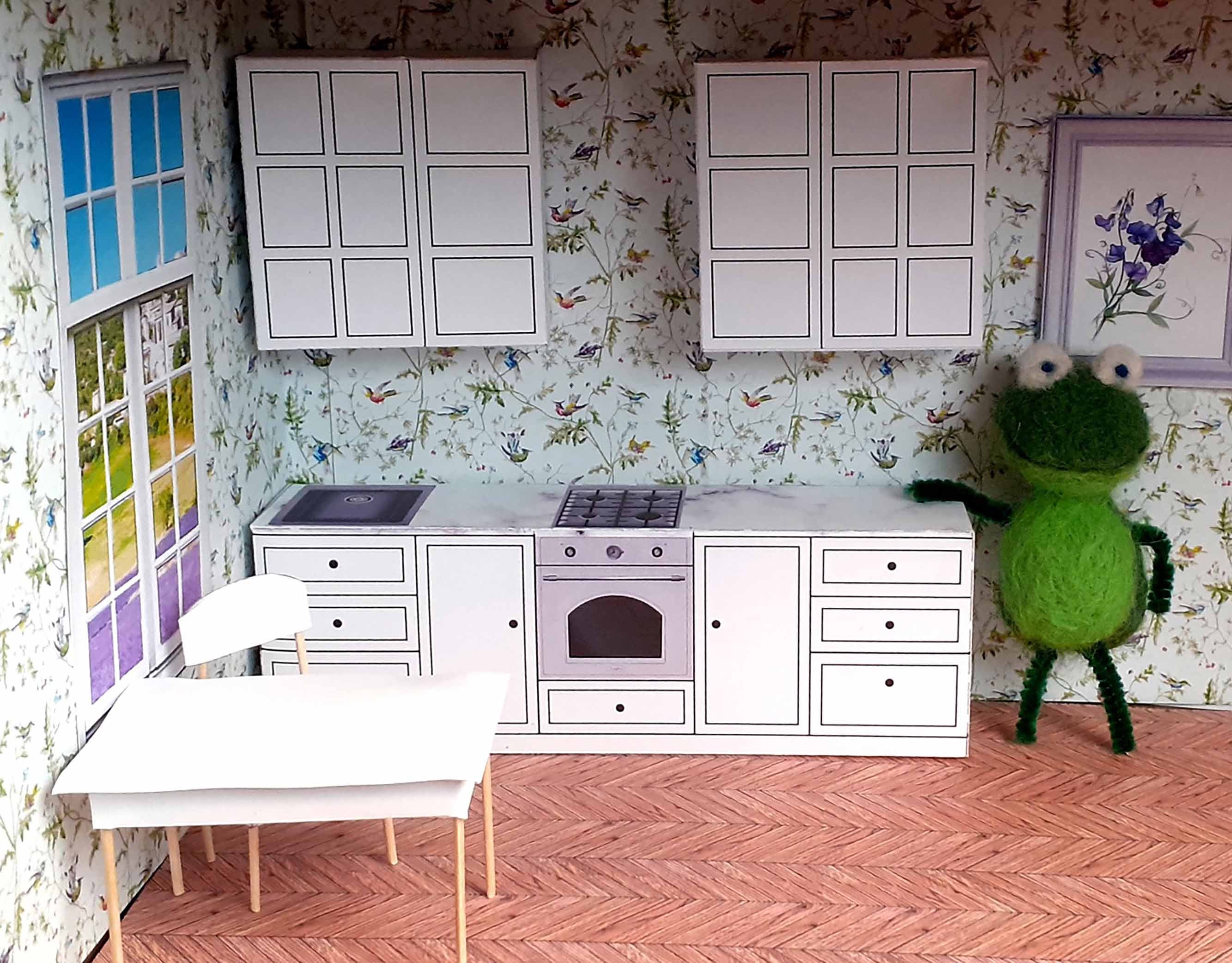 DIY the White Toy Kitchen Made of Paper. Scale 1:14. Patterns and Video ...