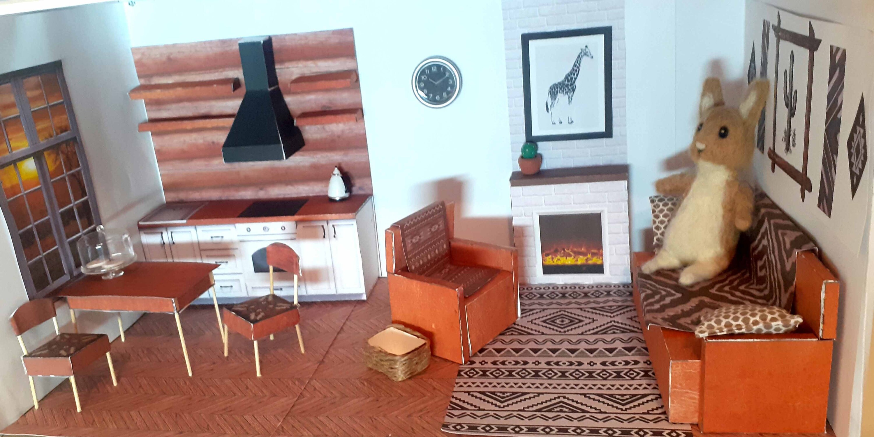 The Boho DIY Dollhouse Made of Paper. Scale 1:14. Patterns and Video ...