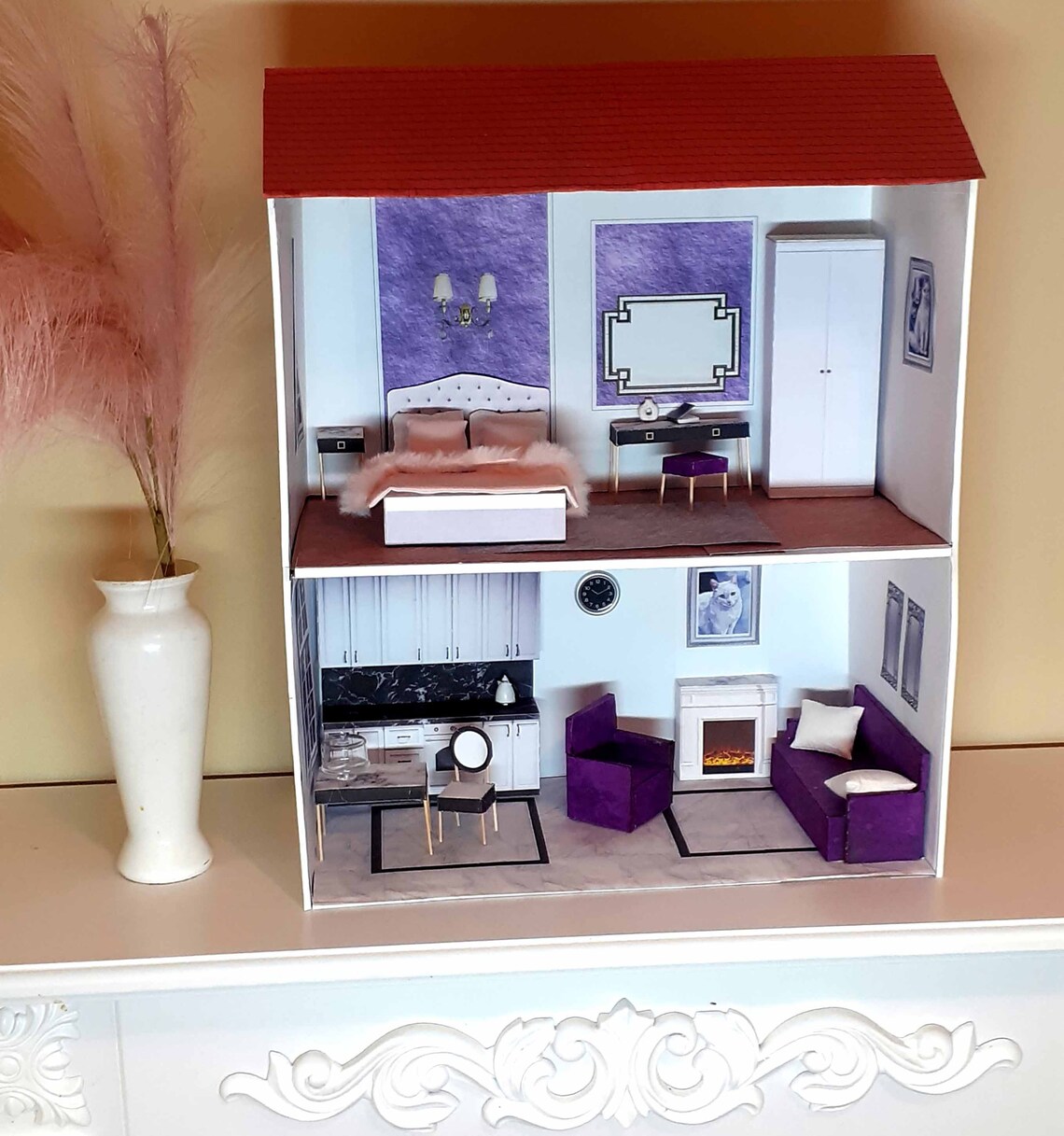 DIY an Art Deco Toy Kitchen Made of Paper. Scale 1:14. Patterns and ...