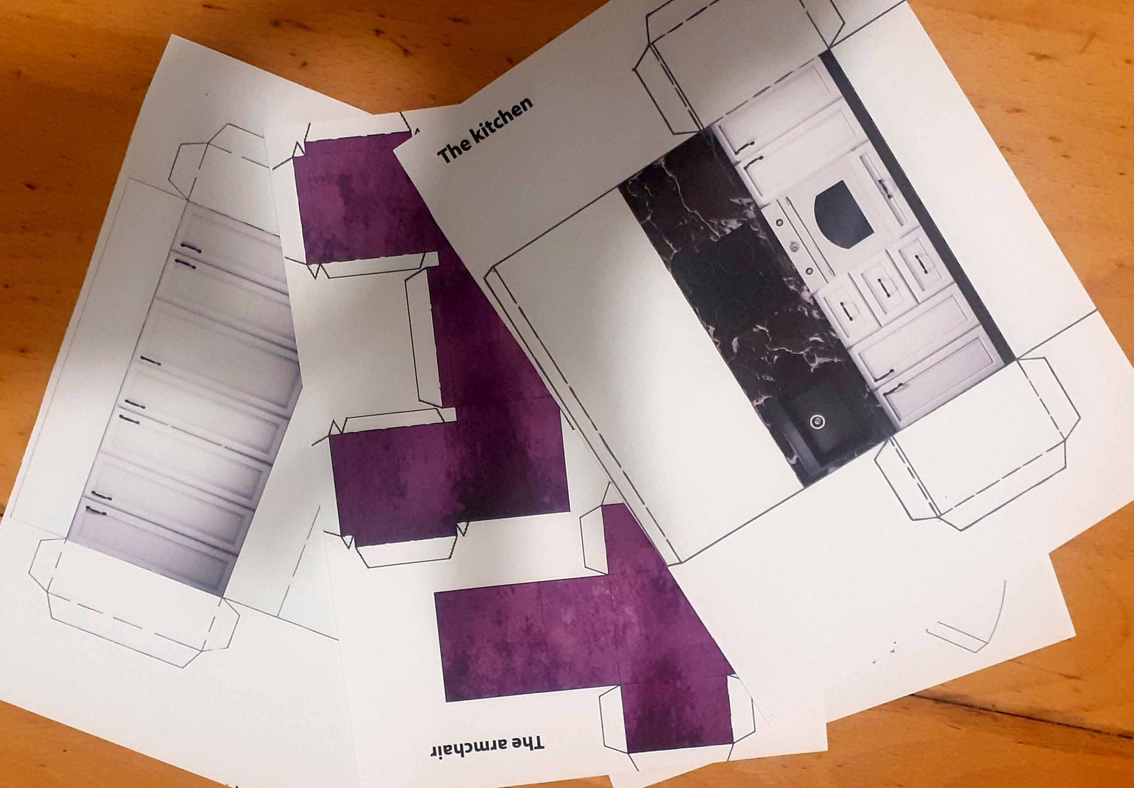 DIY an Art Deco Toy Kitchen Made of Paper. Scale 1:14. Patterns and ...
