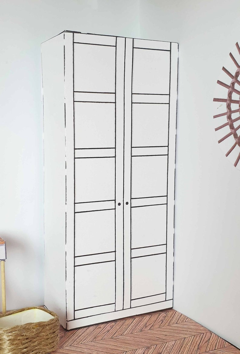 Toy Wardrobe. DIY Paper Furniture for a Dollhouse. Pattern and Video ...