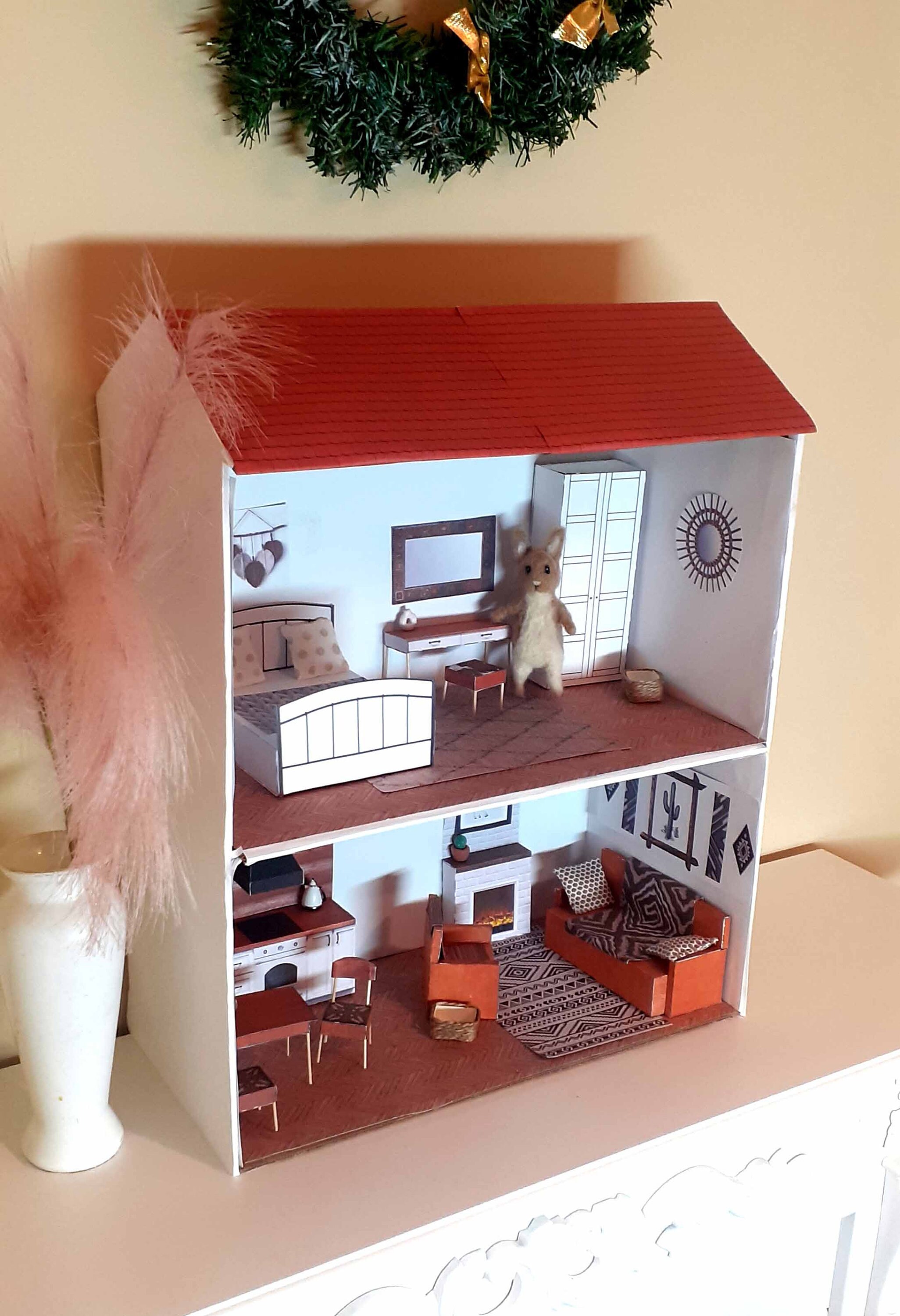 The Boho DIY Dollhouse Made of Paper. Scale 1:14. Patterns and Video ...