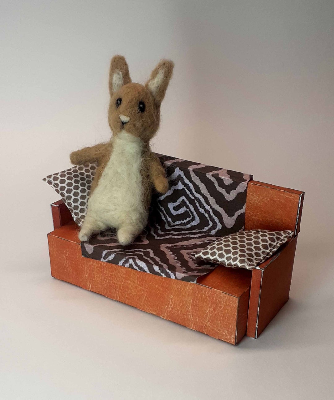 DIY a Boho Brown Sofa Made of Paper. Scale 1:14. Patterns and Video ...