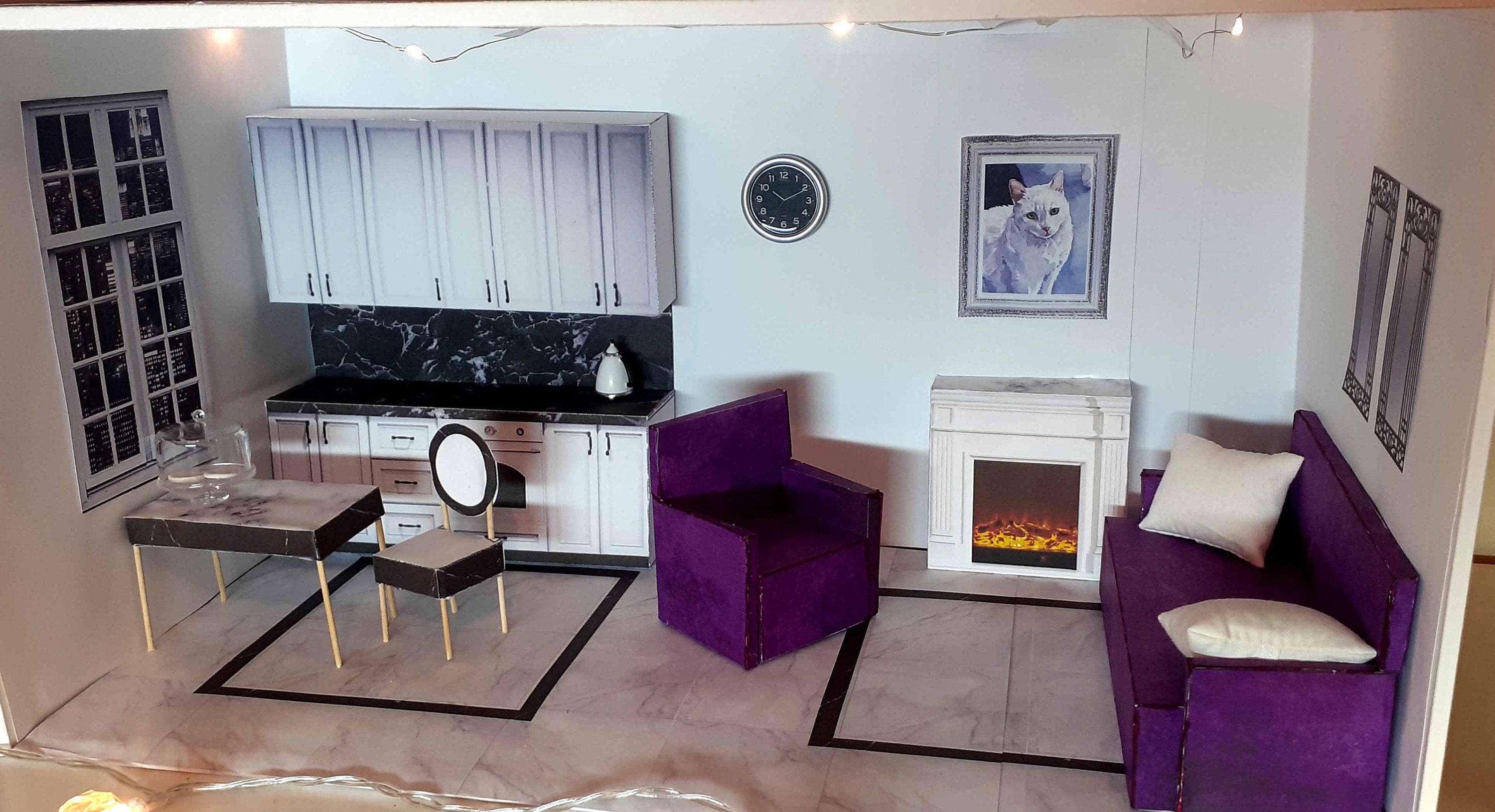 The Art Deco DIY Dollhouse Made of Paper. Scale 1:14. Patterns and ...