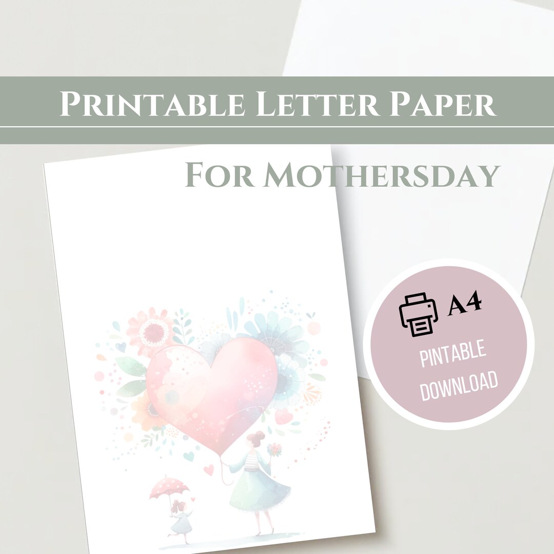 Printable Letter Paper for Mothersday, Word, PDF, PNG of the Design ...