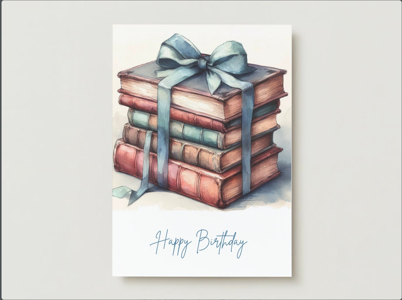 Printable Birthday Folding Card, Books, PDF, Easy Digital Download ...