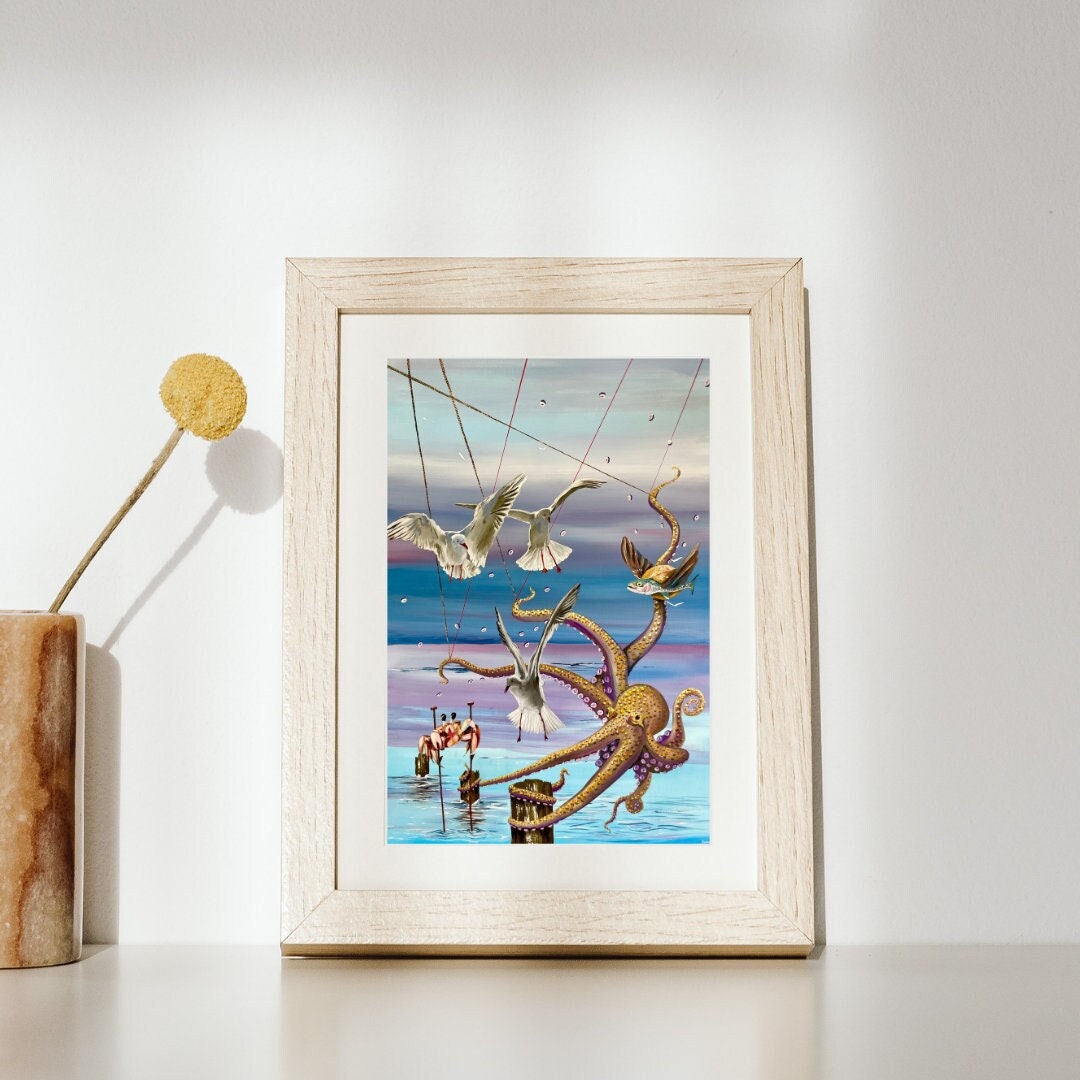 Surrealist Painting “the Crab on Stilts” Digital Printable Image ...