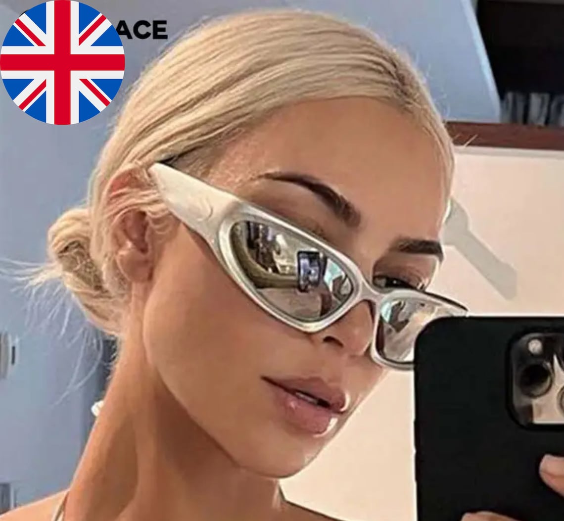 Punk Silver Mirror Outdoor Shades Glasses Wrap Around - Etsy