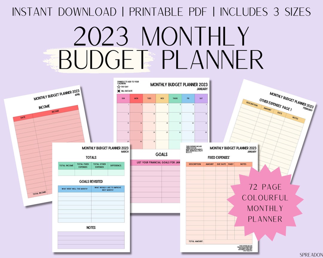 Monthly Budget Planner Printable 2023 Budget Planner - Etsy Australia