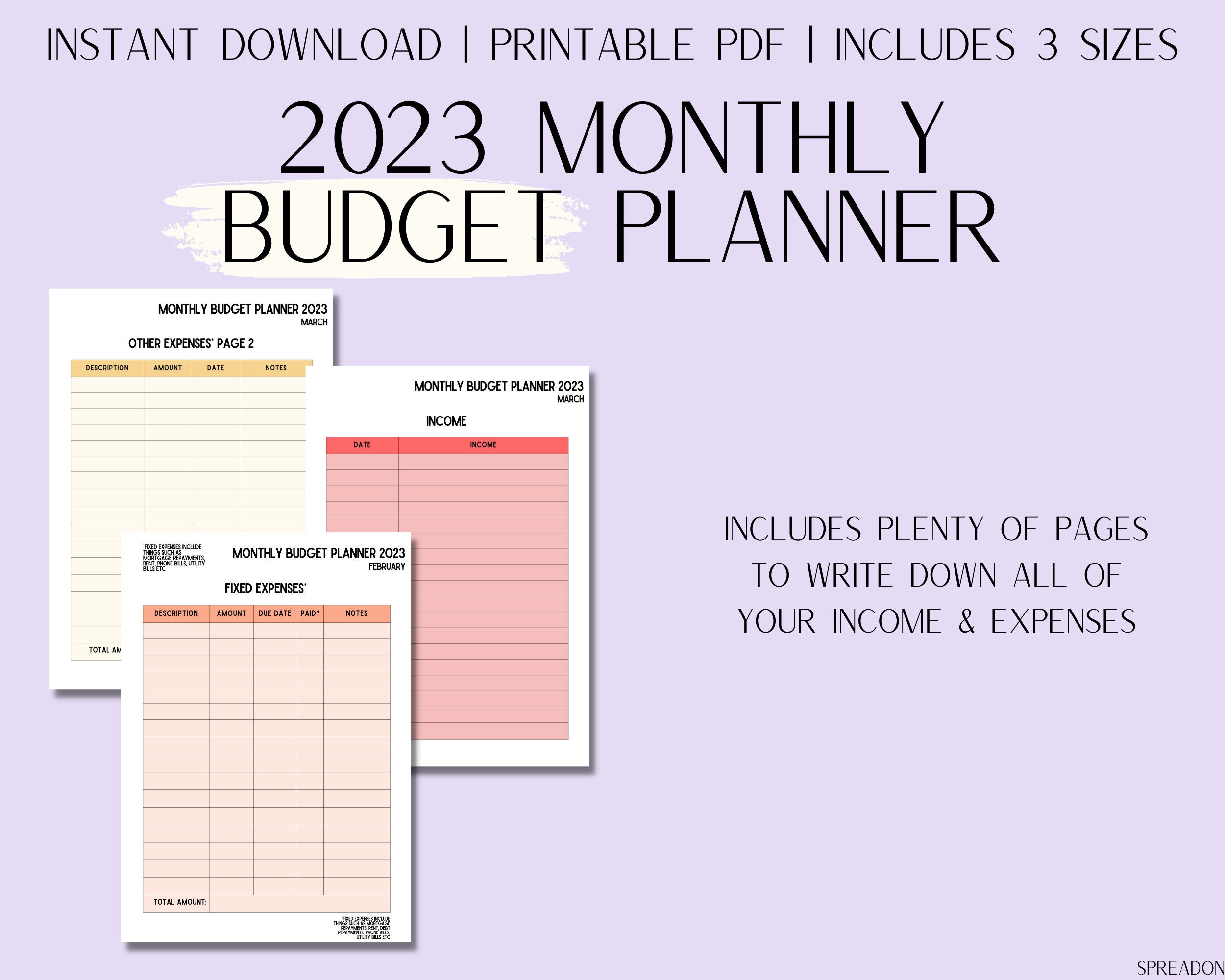 Monthly Budget Planner Printable 2023 Budget Planner - Etsy Australia