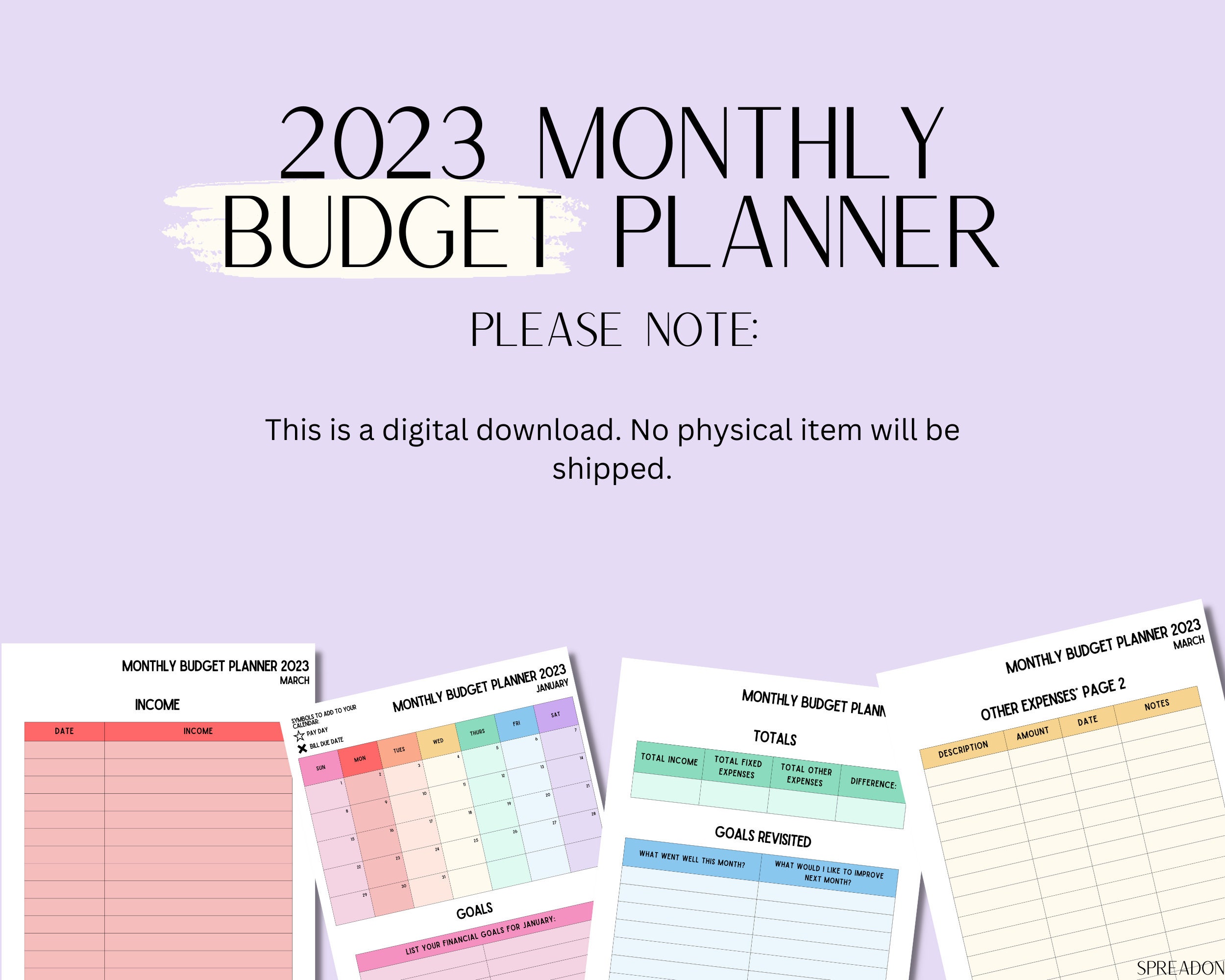 Monthly Budget Planner Printable 2023 Budget Planner - Etsy Australia