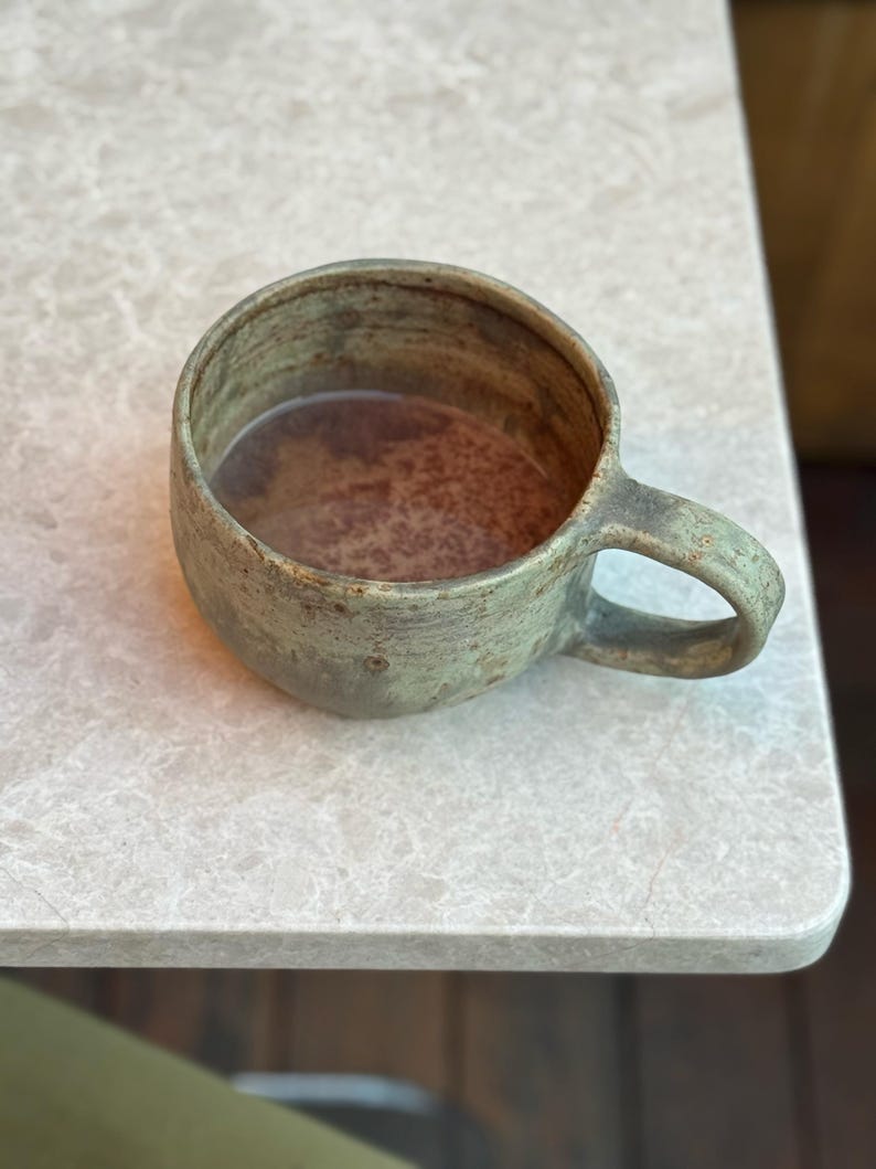 Handmade Ceramic Large Coffee Mugs: Rustic Earthy Glaze, Minimal ...