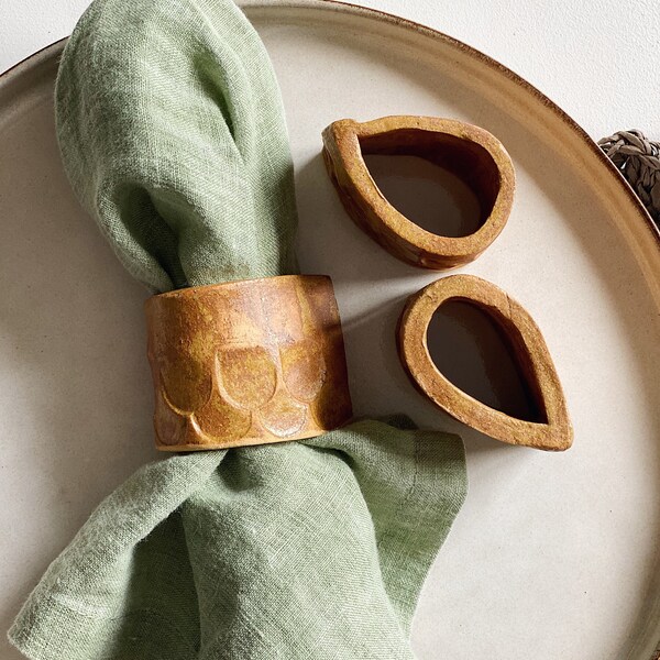 Pottery Napkin Rings - Etsy