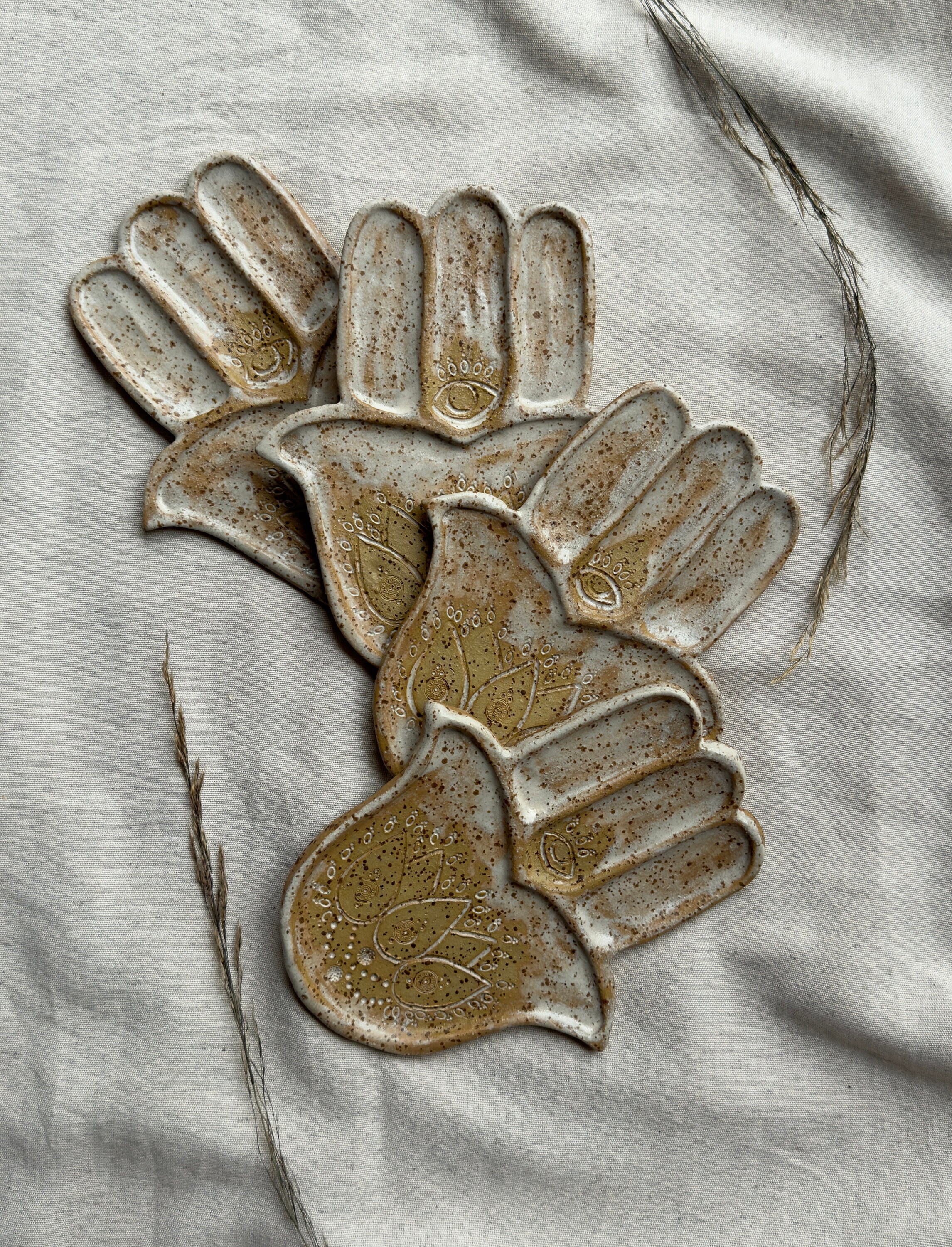 Handmade Ceramic Hamsa Jewelry Dish: Hand of Fatima Trinket Tray - Etsy