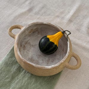 Handmade Ceramic Soup Bowl: Rustic Stoneware Serving Dish With Handles ...