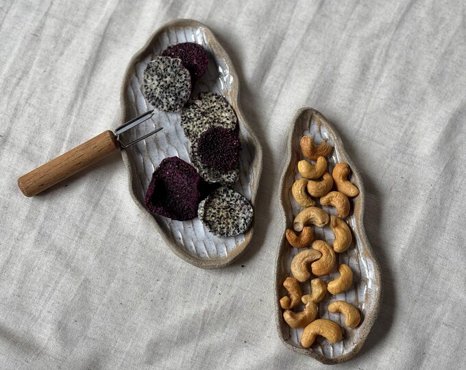 Ceramic Olive Boat Set Of2 Handmade Rustic Snack Display Dinnerware ...