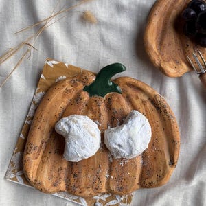 Ceramic Pumpkin Plate Set Pottery Halloween Tableware Rustic Pumpkin ...