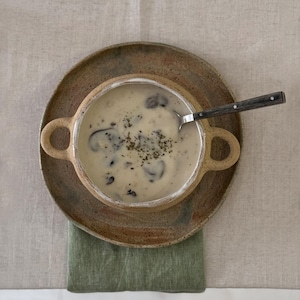Handmade Ceramic Soup Bowl: Rustic Stoneware Serving Dish With Handles ...
