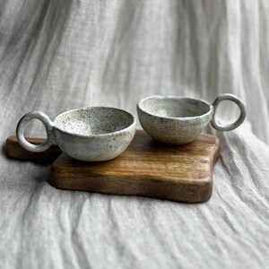 Pottery Espresso Cup Handmade Farmhouse Pottery Small Cup Set Speckled ...