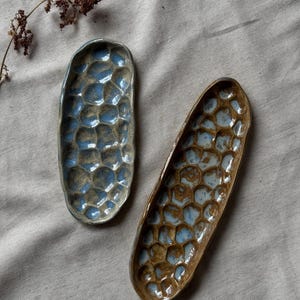 Ceramic Olive Boat Set Of2 Handmade Rustic Snack Display Dinnerware ...