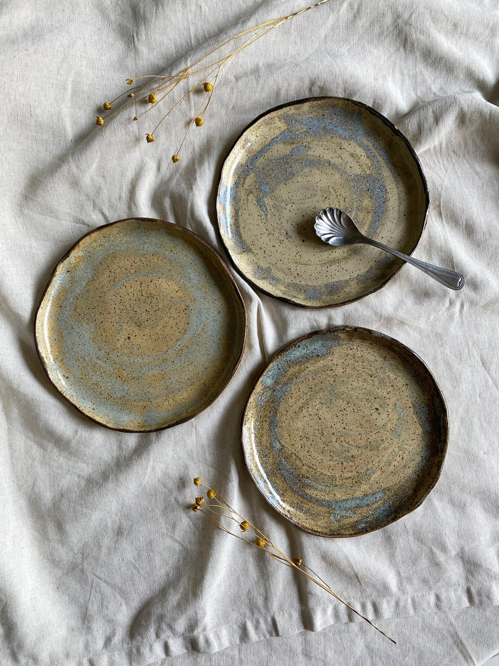 Ceramic Neutral Dessert Plates , Handmade Rustic Pottery Plate - Etsy