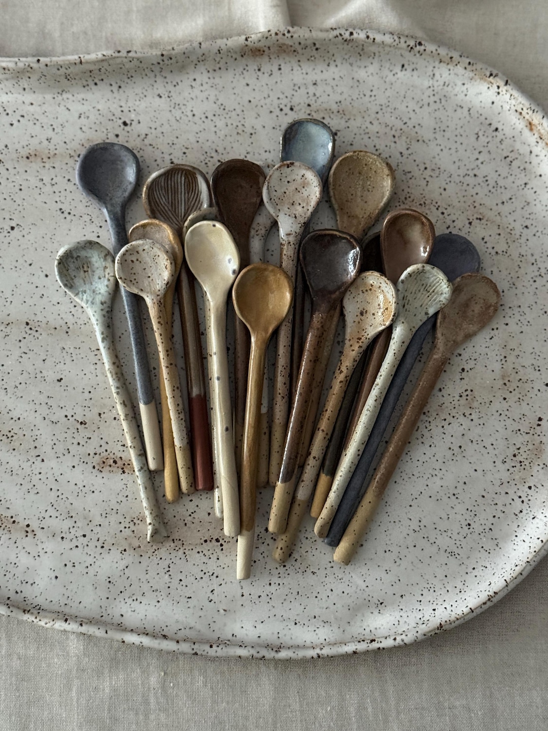 Handcrafted Ceramic Tea Spoons, Pottery Rustic Spoons , Cozy Kitchen ...