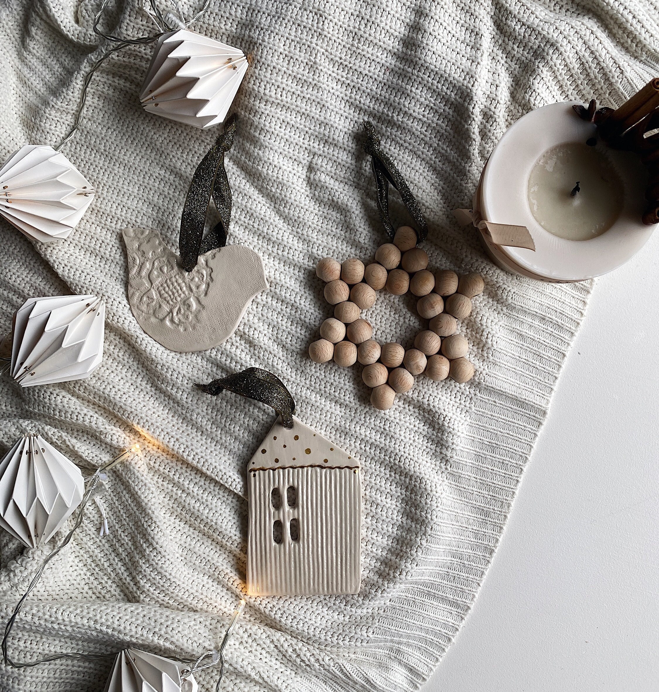 Ceramic Christmas Ornaments Handmade Pottery Large Xmas Rustic - Etsy