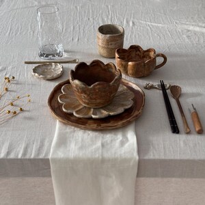 Handmade Rustic Stoneware Dinnerware Set: Copper Ceramic Plates and ...
