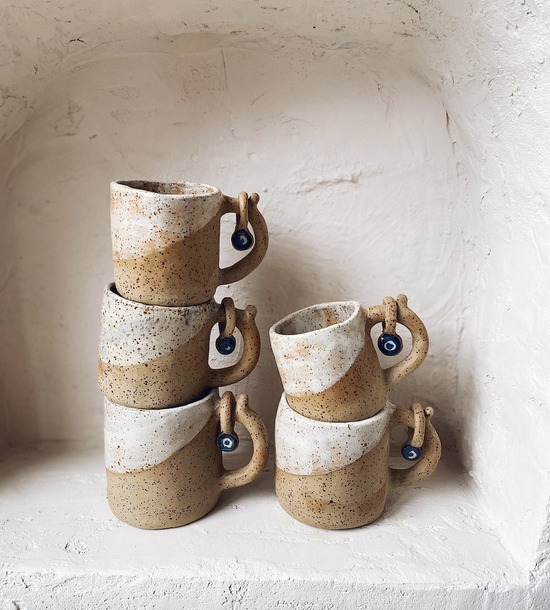 Handmade Ceramic Evil Eye Mug: Greek Pottery Cappuccino Cup- Gift for ...