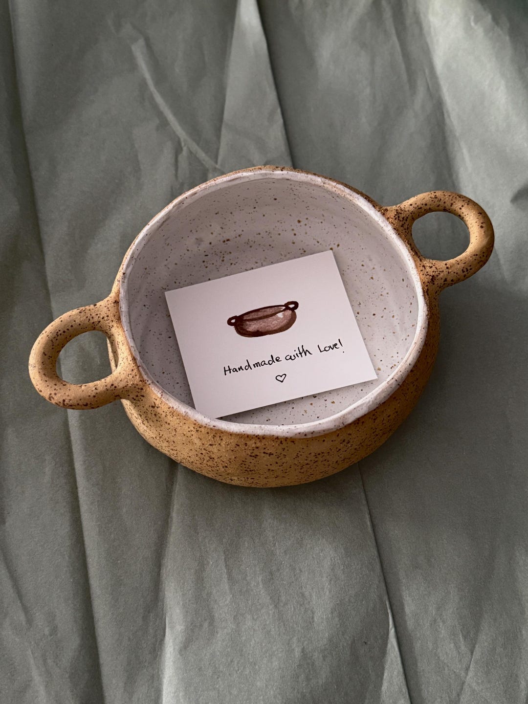 Handmade Ceramic Soup Bowl: Rustic Stoneware Serving Dish With Handles ...