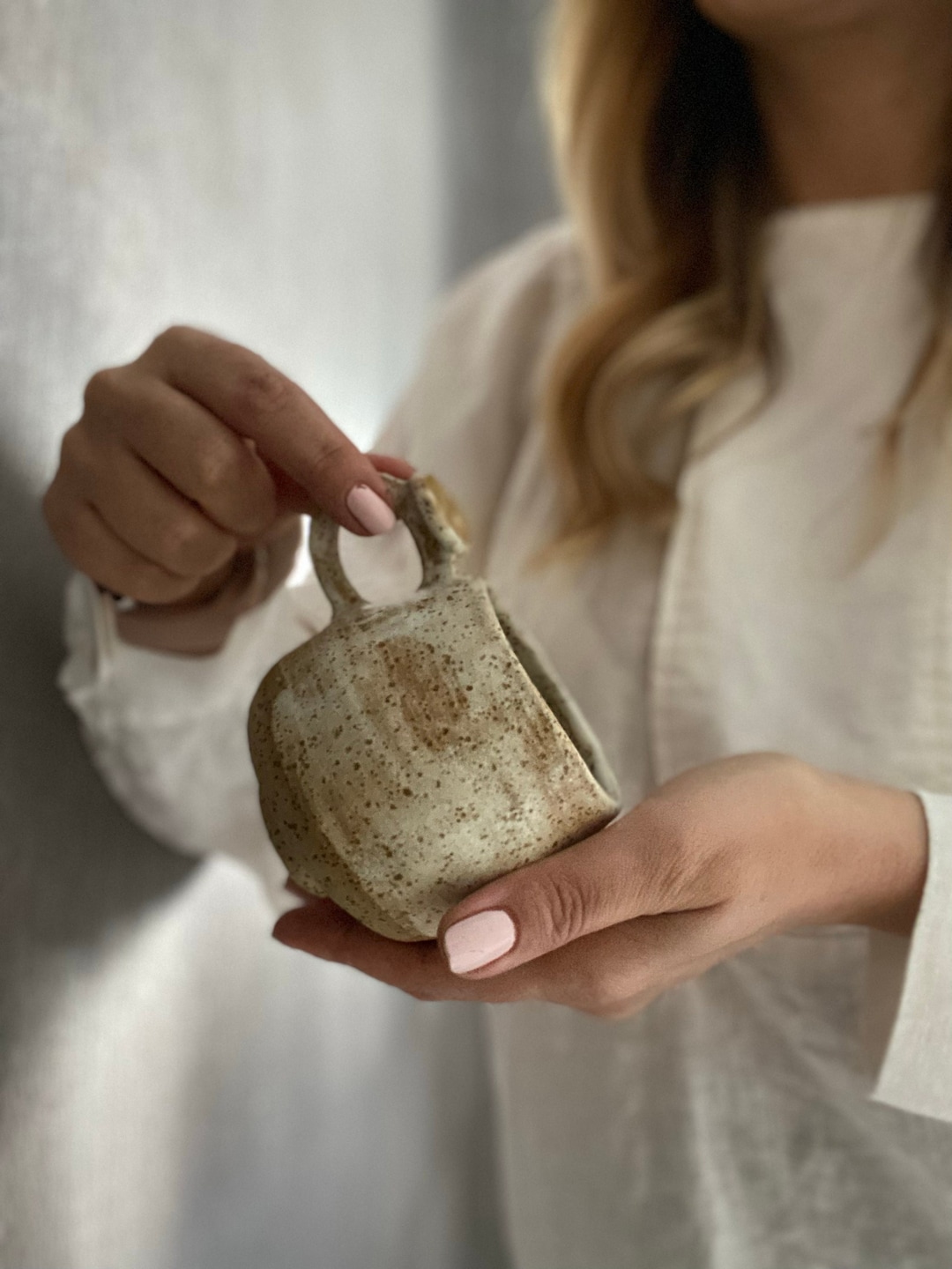 Handmade Ceramic Alphabet Nordic Mug: Personalized Speckled Latte Cup ...
