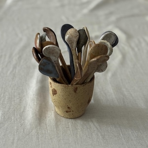 Handcrafted Ceramic Tea Spoons, Pottery Rustic Spoons , Cozy Kitchen ...