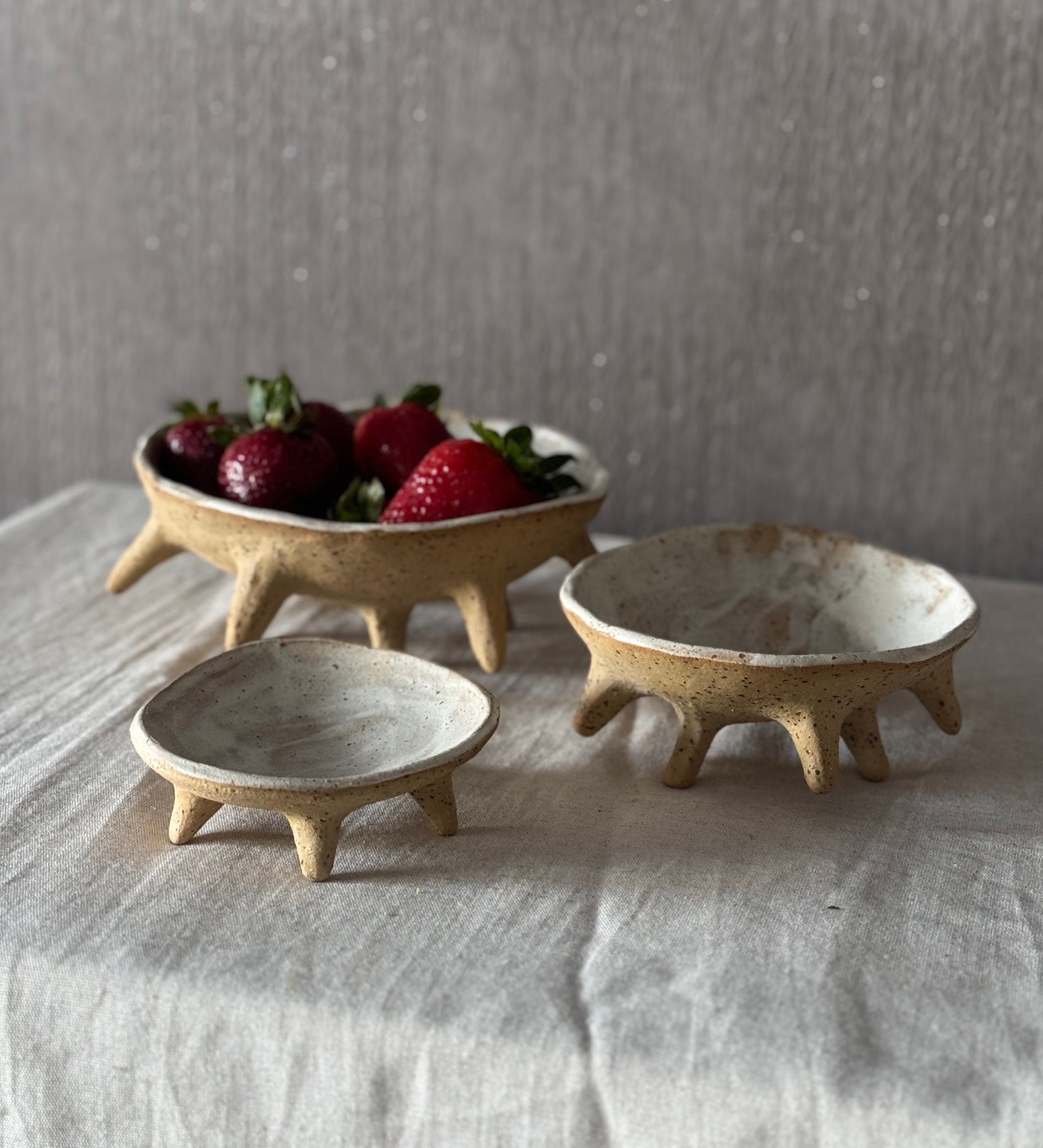 Organic Footed Ceramic Bowl – Decorative & Functional Centerpiece - Etsy