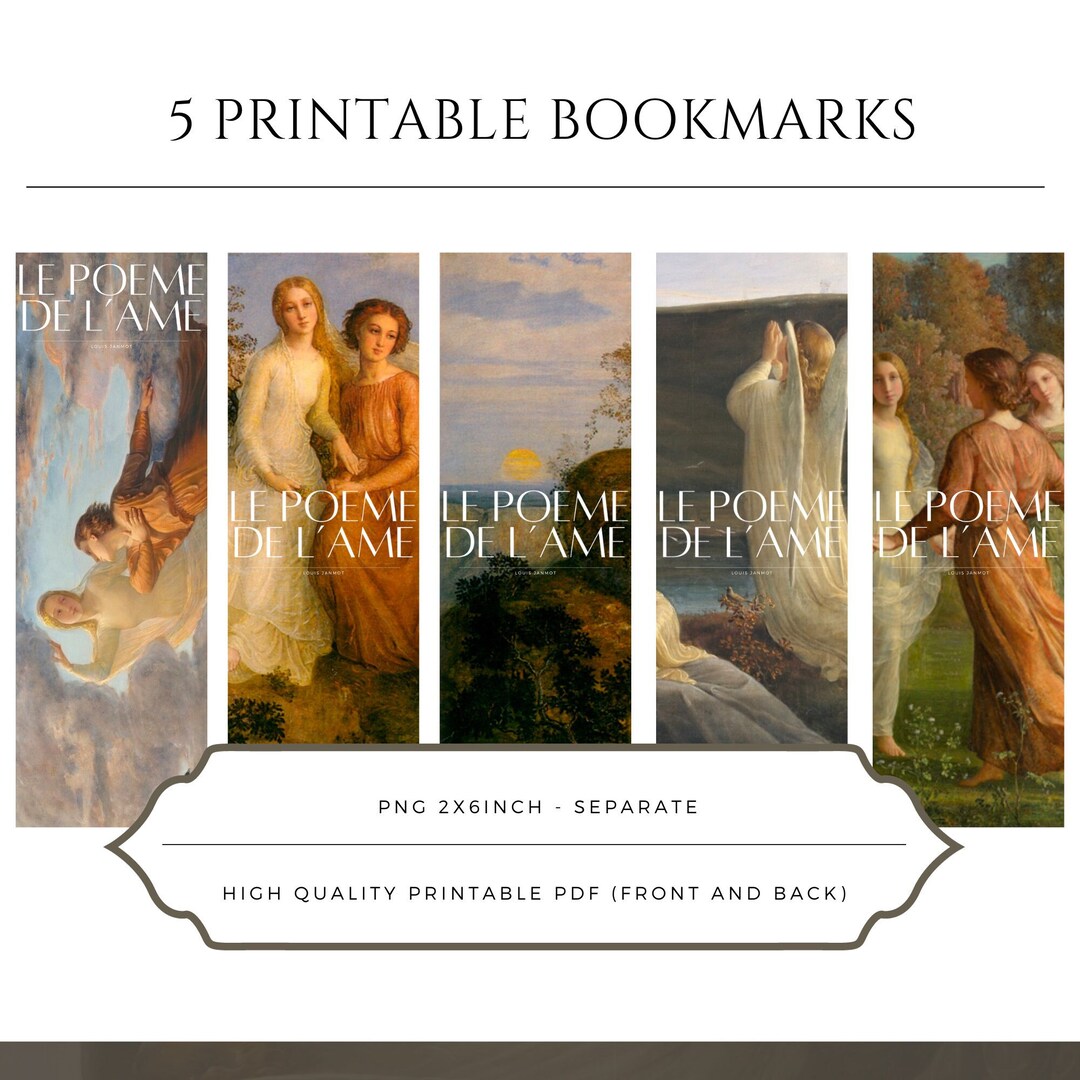 Printable Bookmark French Art, Set of 5 Art Inspired Bookmarks, Louis ...