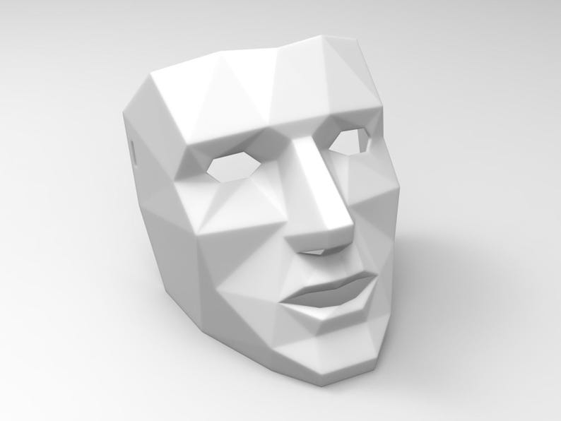 Low Polygon Mask Printable 3D Low-poly Mask, Geometric Mask Decor 3D ...