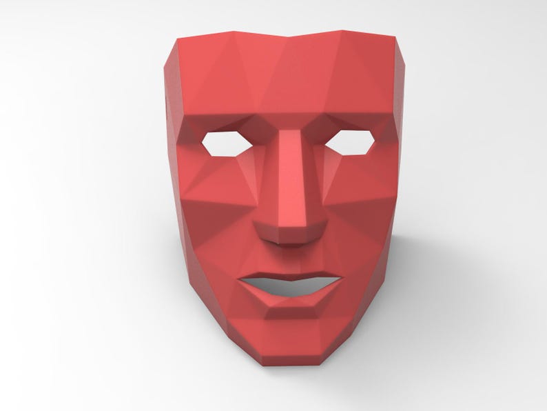 Low Polygon Mask Printable 3D Low-poly Mask, Geometric Mask Decor 3D ...