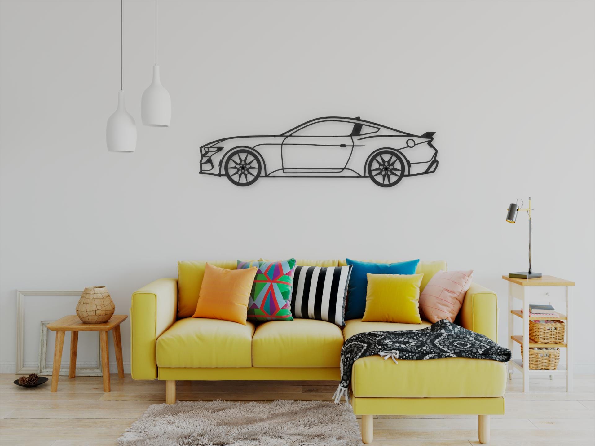 Ford Mustang 2024 3D STL File, Silhouette Wall Art, Car Decor, Car Wall ...