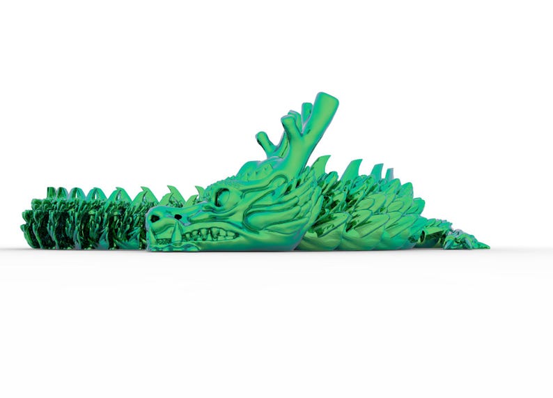 Articulated Chinese Dragon STL Flexi Serpent 3D Print Model Fantasy ...